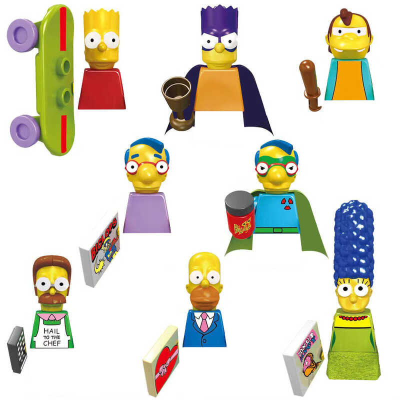 Sp1015 Kf6039 Action Figure Brick Simpsons Bart Mini Assemble Cartoon ...