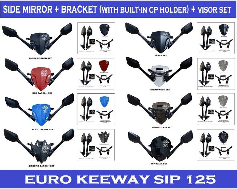KEEWAY SIP EURO 125 - Side Mirror + Bracket + Visor Set | Shopee ...
