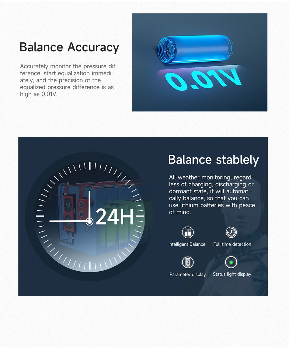 Daly Hardware BMS + Hardware Active Balancer 1A Current 4S 8S 40A 60A ...