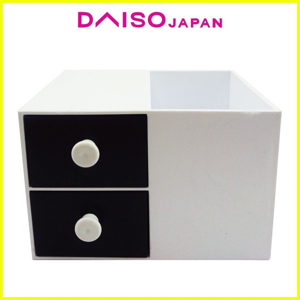 Daiso Black 2-Tier Mini-Drawer And Pen Stand | Shopee Philippines