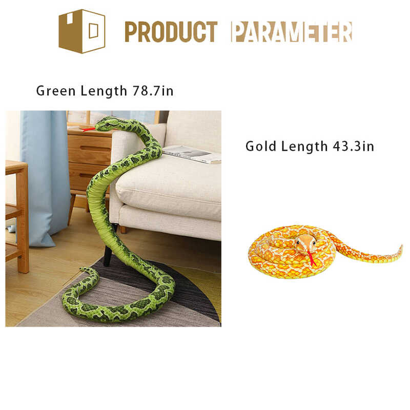 Plush Simulation Giant Snake Cobra Python Soft Stuffed Dolls Children's ...