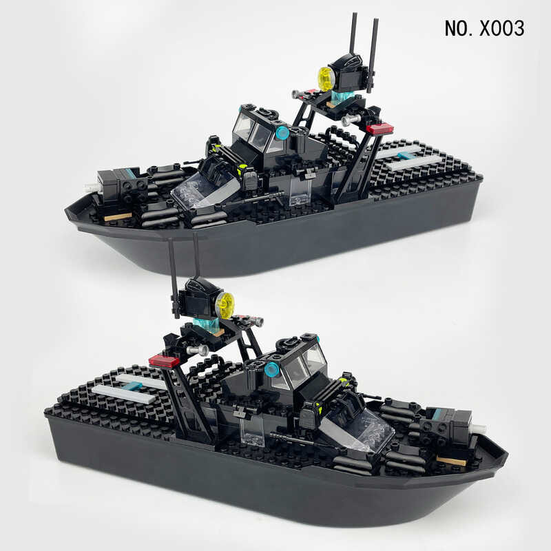 Police Swat Patrol Boat Building Bloc Special Force Technical Speedboat ...