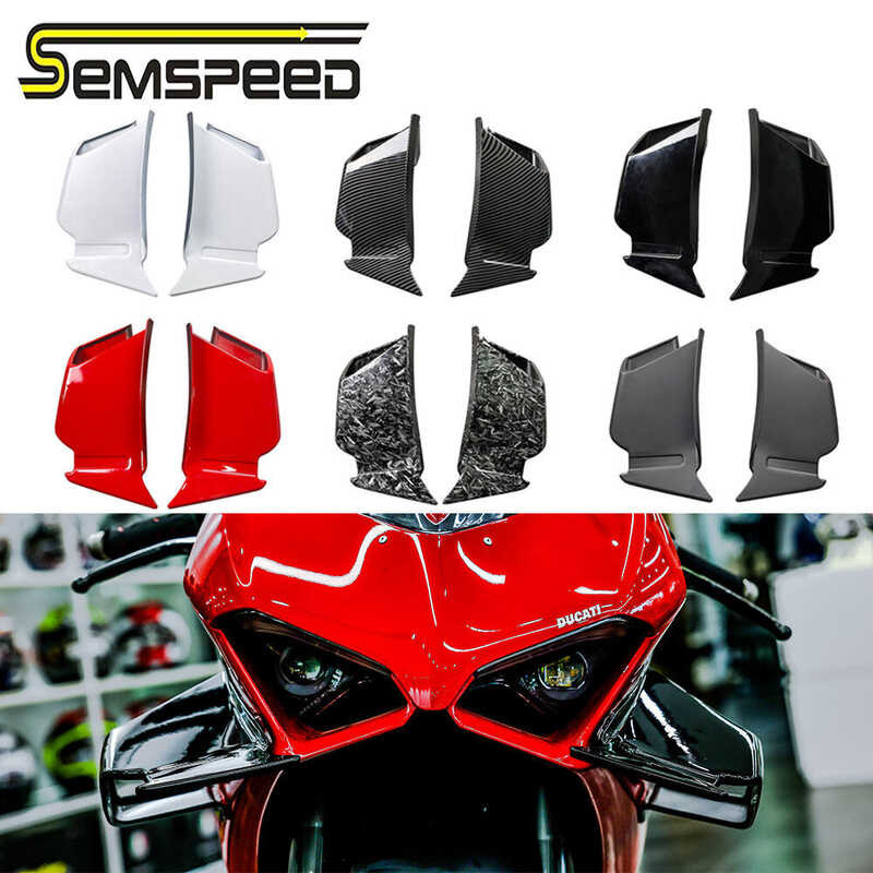 SEMSPEED ☆ Motorcycle Windshield Wing Fairing Front Aerodynamic Spoiler ...