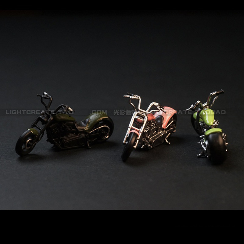 1/64 Scale New Color Retro Pink Green Wide Body Motorcycle Hand-Made ...