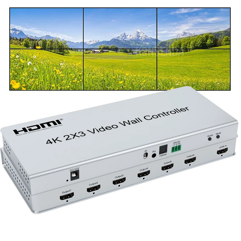 2x3 Video Wall Controller 4K 2x2 2x3 3x2 HDMI Wall 6 Screen Video Wall ...