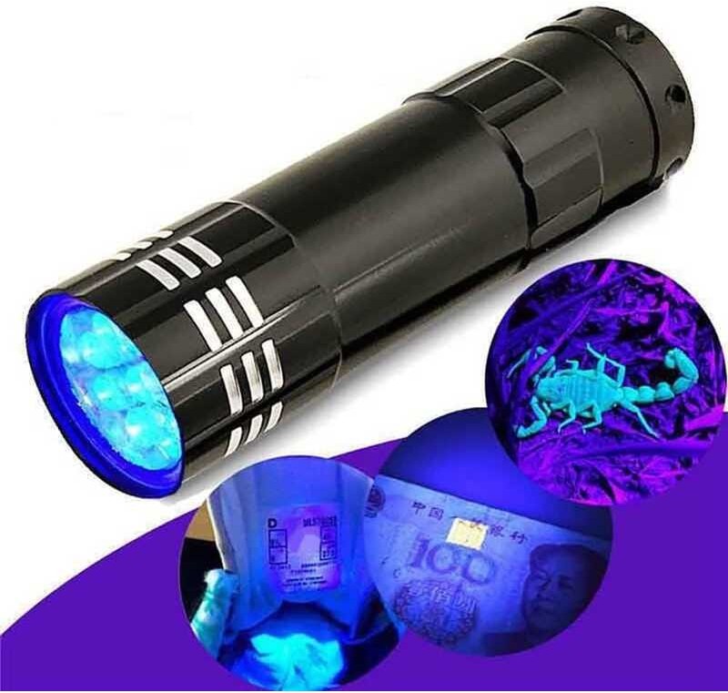 UV Flashlight Black Light, Handheld Blacklight Flashlights 9 Led 395nm ...