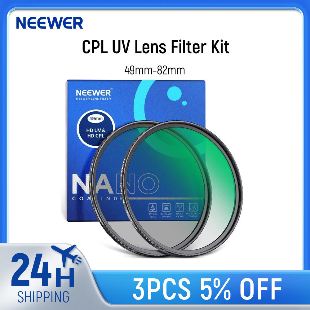 NEEWER CPL UV Lens Filter Kit Circular Polarizer UV Protection Filter Set with HD Optical Glass ...
