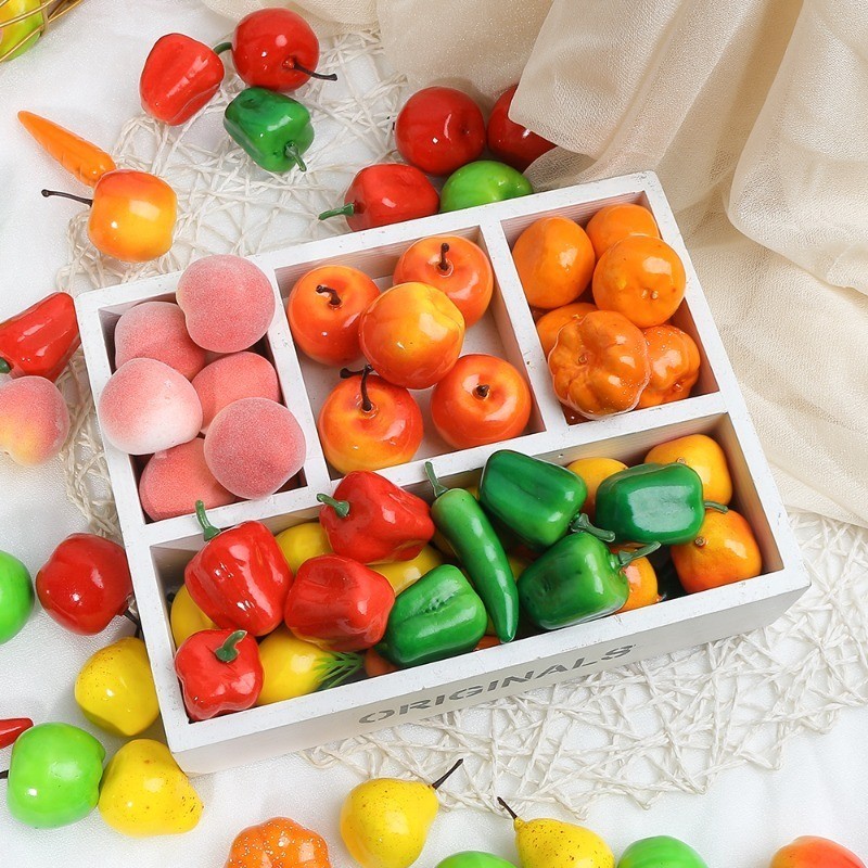 5PCS Artificial Fruit Vegetables Crystal Ice Mini Artificial ...