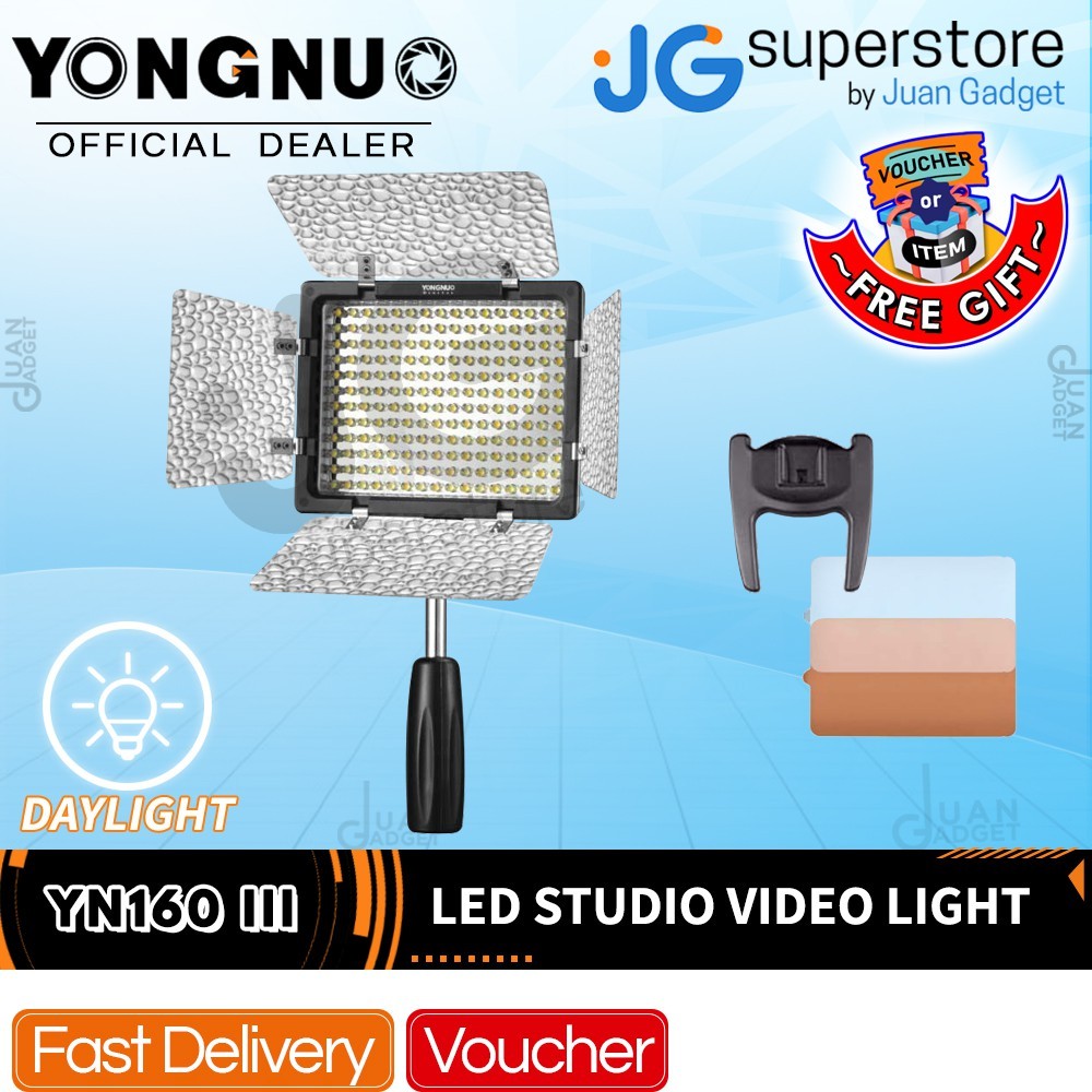 Yongnuo YN160 III Daylight Pro LED Camera Video Light Flash 5500K Pure ...