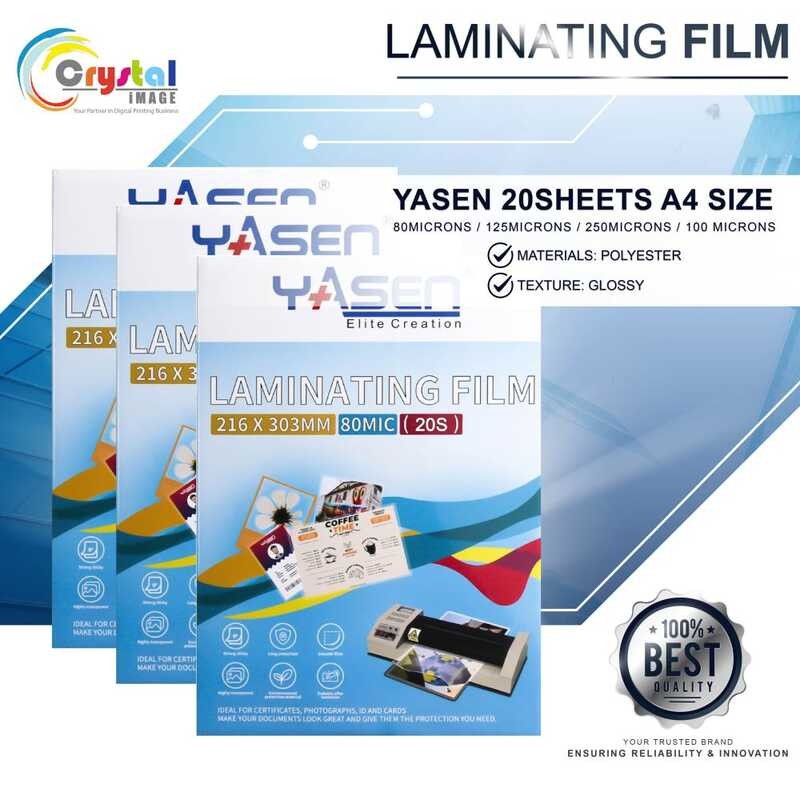 Yasen 20 Sheets A4 Size Laminating Film 80/125 /250 / 100 Microns Hot ...