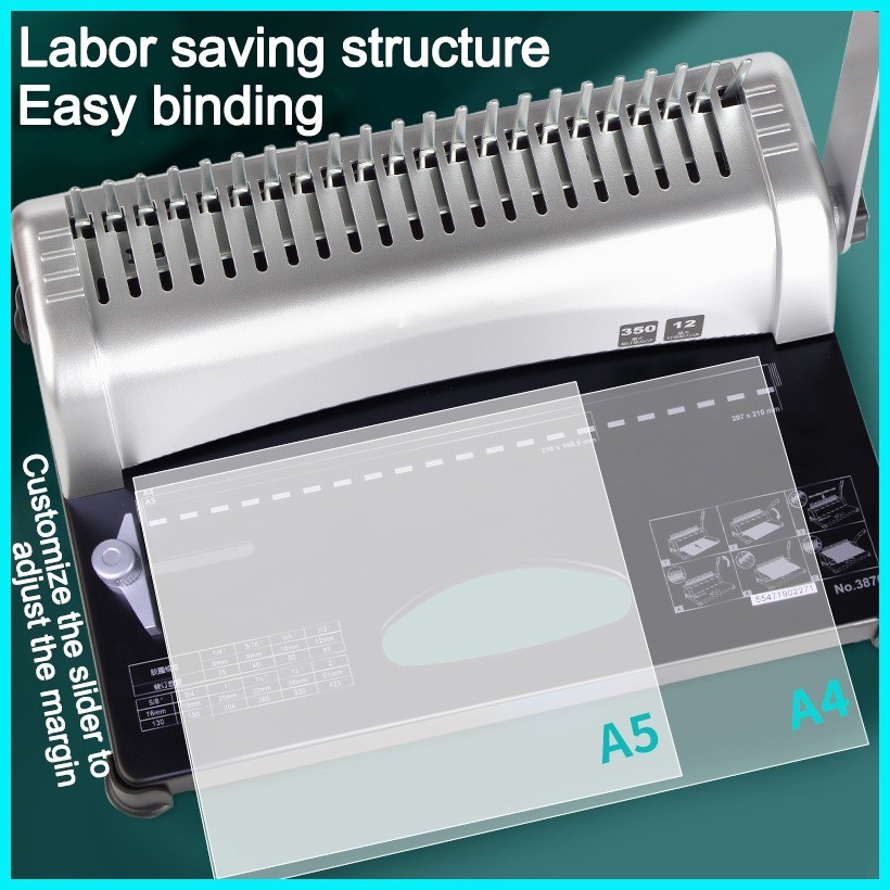 Ring / Comb Binding Machine A3/A4 Size Binding Machine Office 21 Hole ...