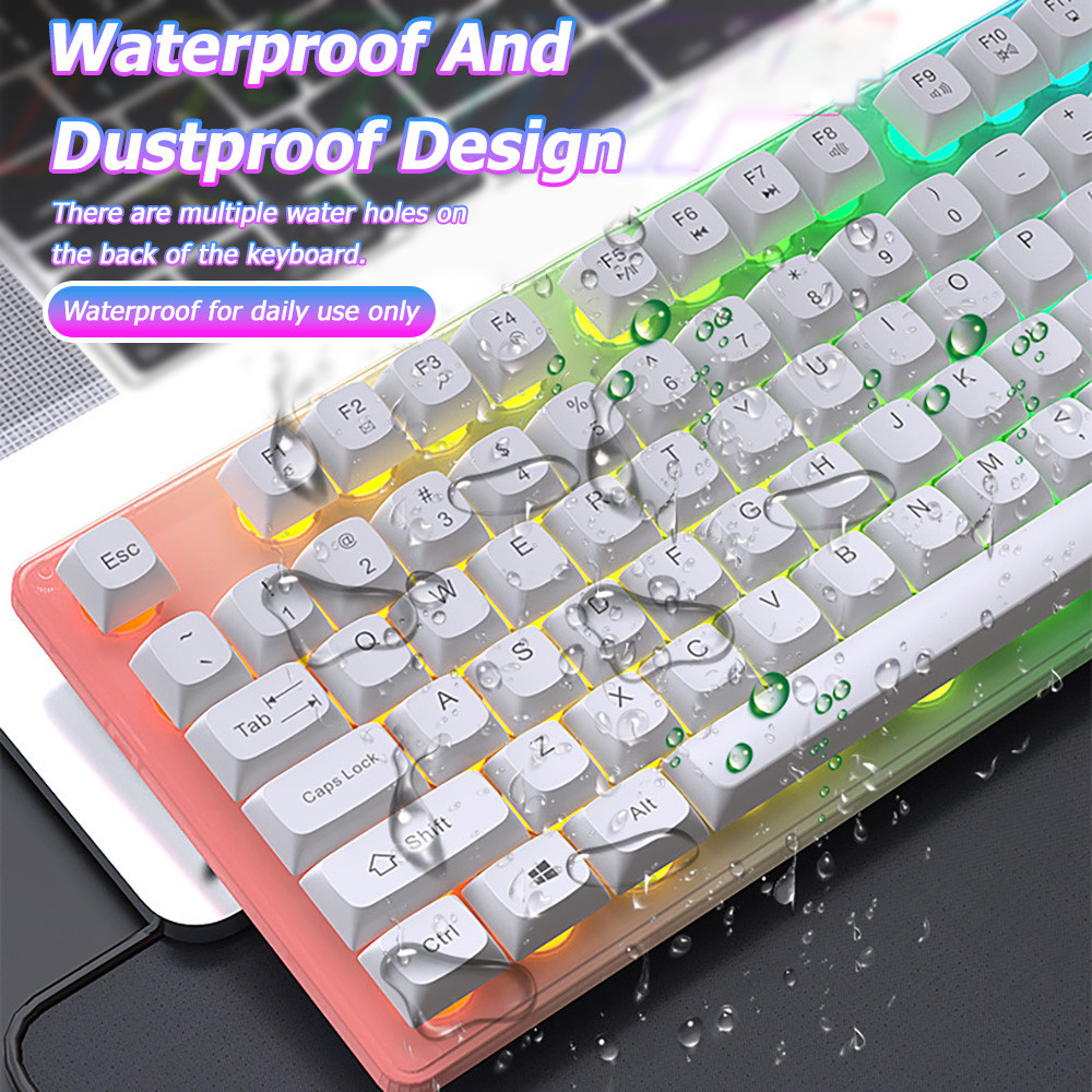 Keyboard set 104 keys Rainbow Gaming USB Wired Keyboard colorful button ...