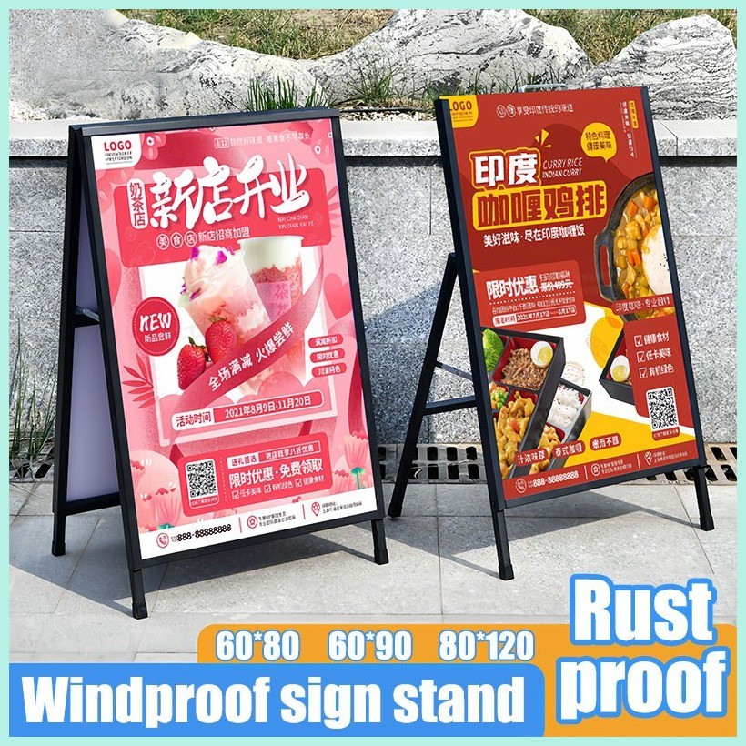 Store entrance display Foldable poster menu standee Waterproof and sun ...