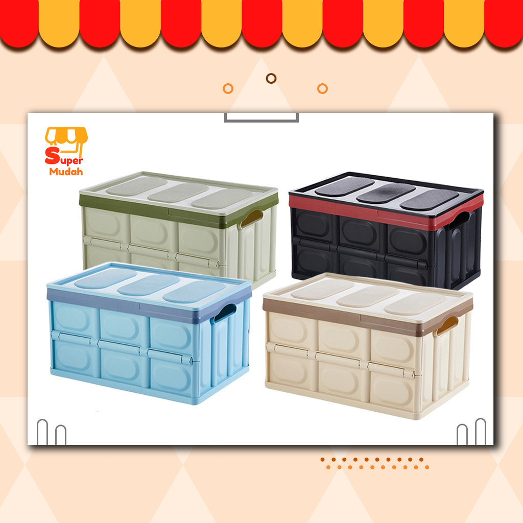 56L Multi-Purpose Container Foldable Car Trunk Boot Organizer Vehicle ...