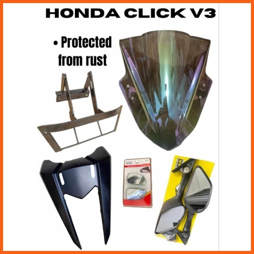 windshield for click Version 3 set v3 with side mirror | Shopee Philippines