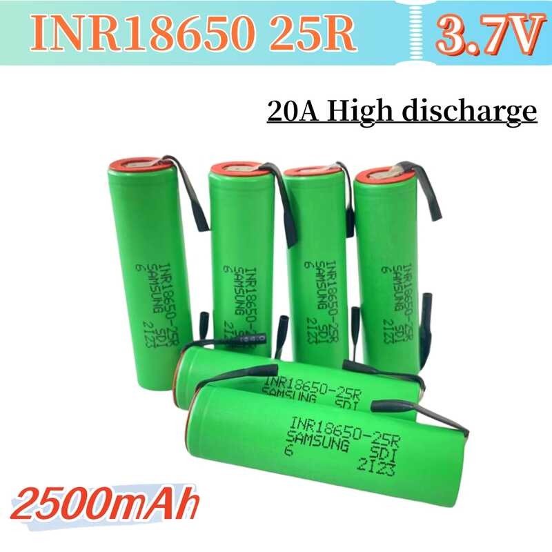 18650 Rechargeable 3.7V 2500Mah Inr18650 25Rm-N 20A Discharge Li-Ion ...