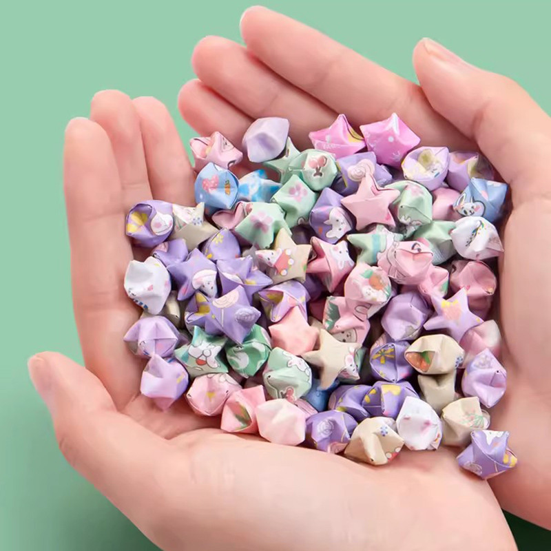 136pcs Cartoon Little Girl Star Origami Creative Starry Night Origami ...
