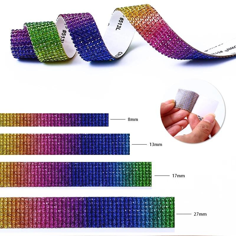 Multiple Rows Crystal Rhinestone Trim Self Adhesive Roll Rhinestone ...