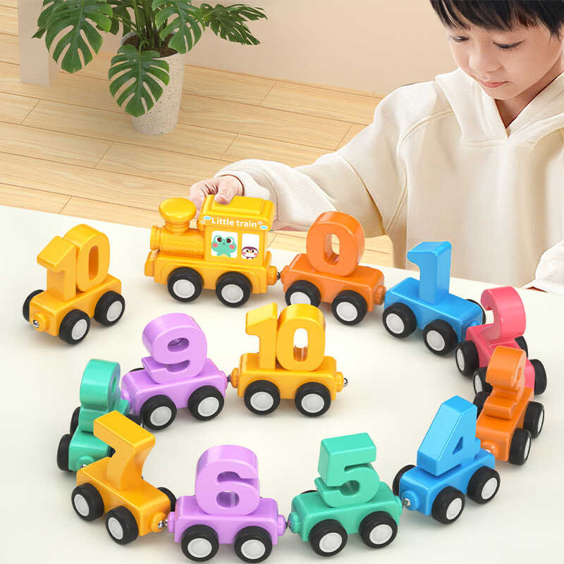 Walking Wooden Car Stacking Geometry Shape Block Kids Montessori Toy ...
