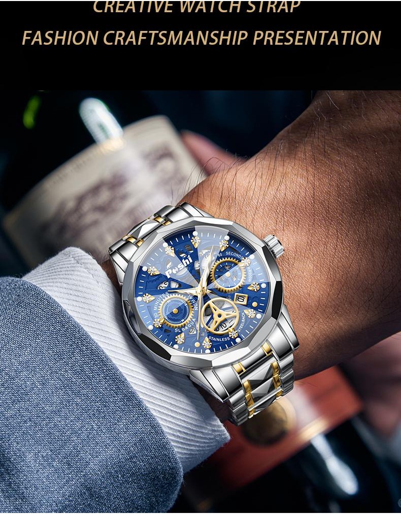 POSHI Genuine new automatic Men's Watch Rhombus Mirror Original non ...