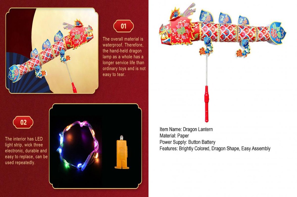 Led Light-up Dragon Lantern Glowing Dragon Lantern Diy Kit Diy Glowing ...