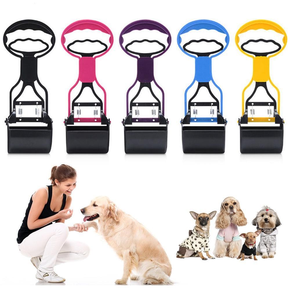 ♀ Pet Pooper Scooper Dogs Shit Clip Long Handle Jaw Poop Scoop Outdoor ...