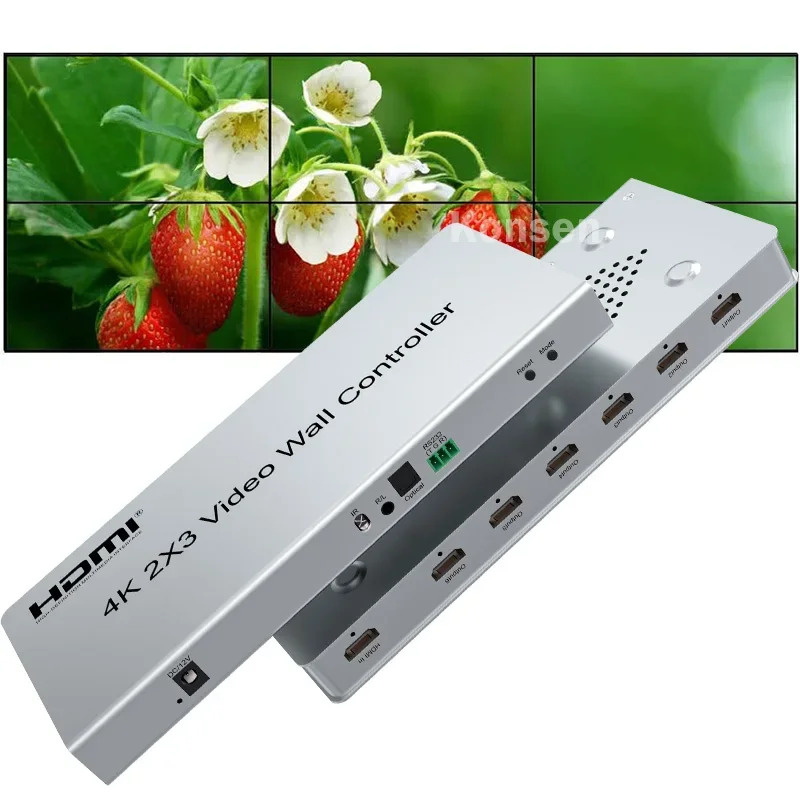 4K Video Wall Controller 2x3 2x2 HDMI TV Wall Controller Box 1x4 2x1 4x1 6 Screen Splicer Video ...