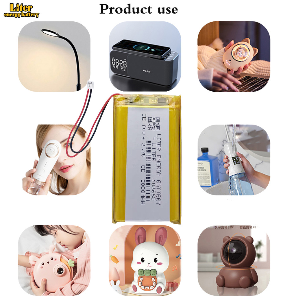 JST 1.25 Mm Plug 103665 Lithium Polymer Battery 3.7V 3000Mah For Open ...