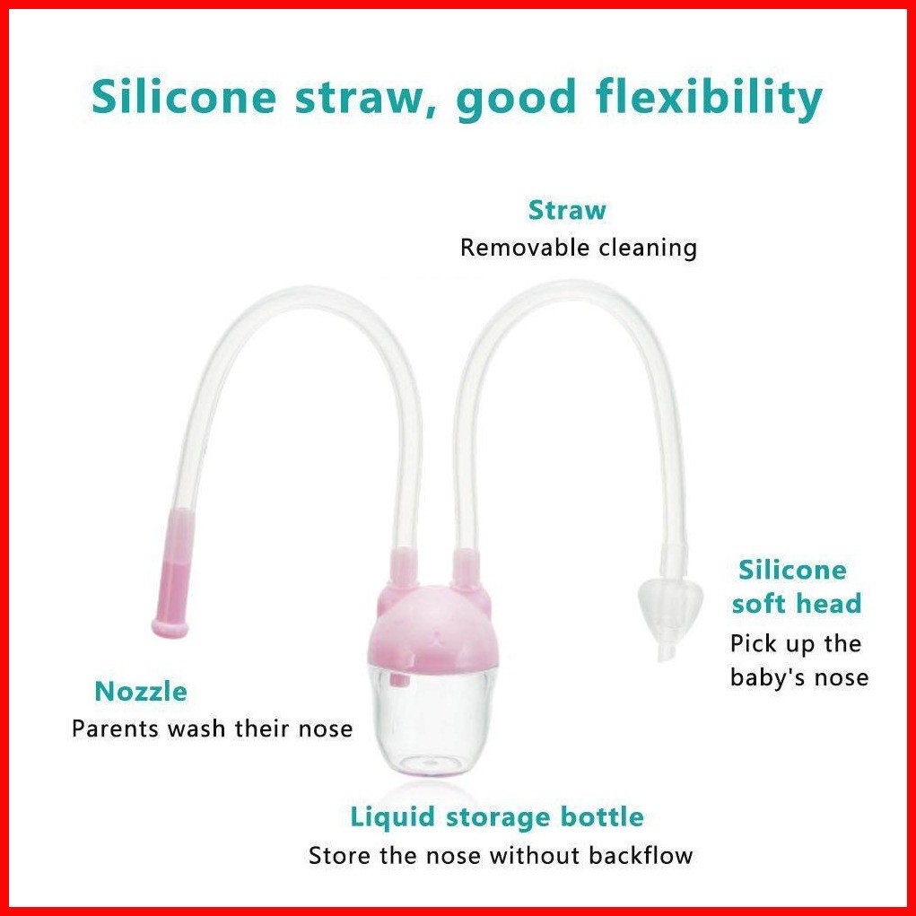 ۞ Baby Nose Suction，Gently Transparent Soft Silicone Suck Tube Slanting ...