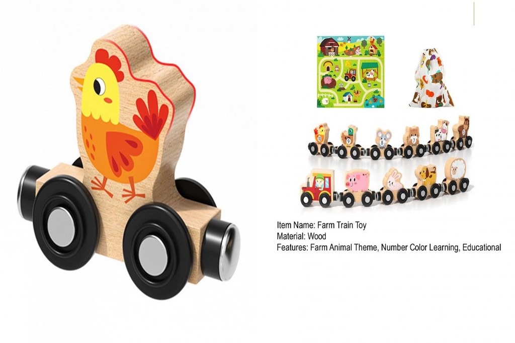 huangyan| Kids Animal Train Playset Toddlers Farm Train Toy Colorful ...