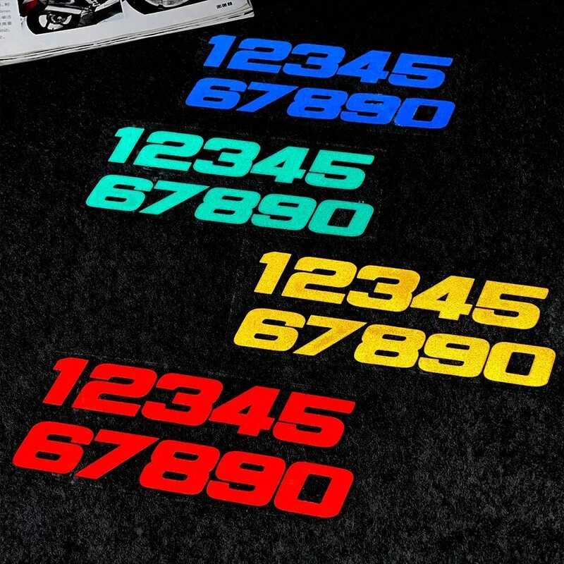 1234567890 Reflective Number Car Stickers Motorcycle Scooter Moto ...