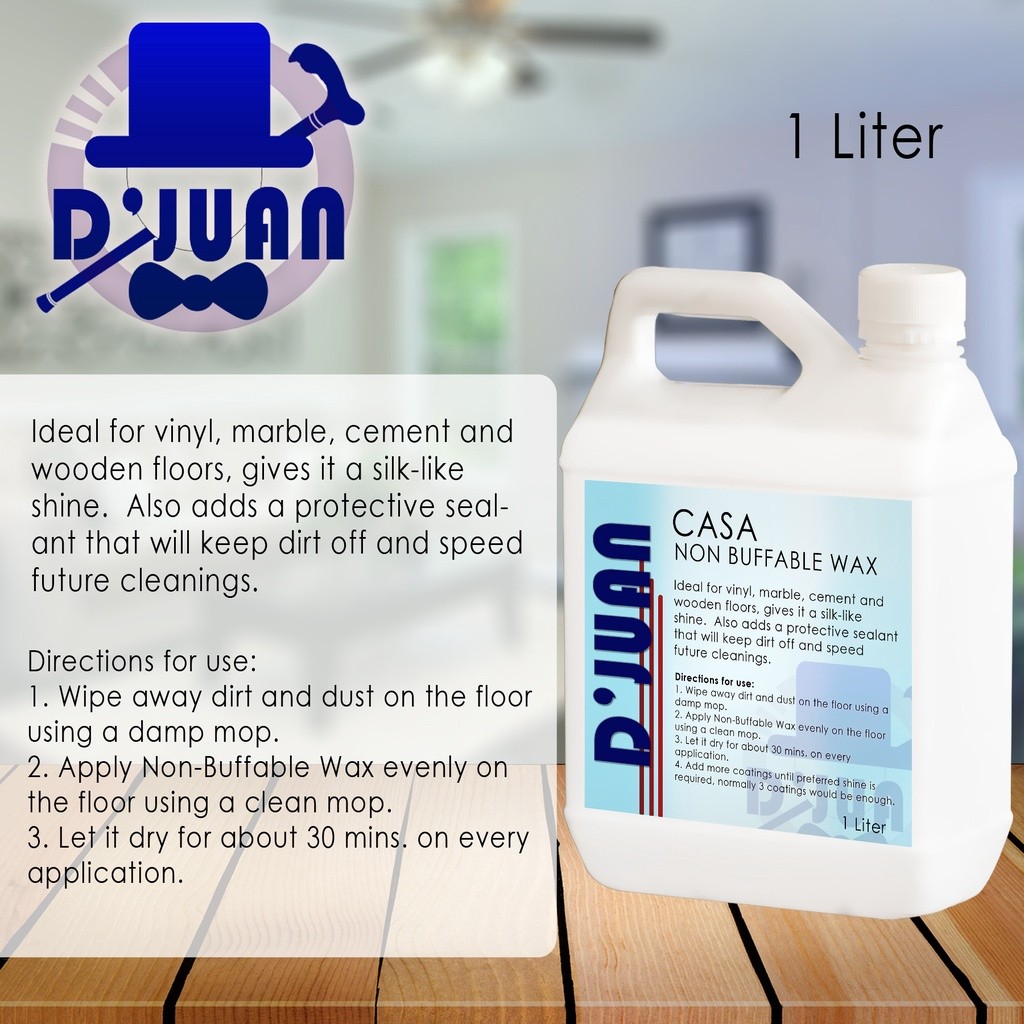 DJuan Casa Non Buffable wax - 1 Liter ( Floor Liquid Sealer Wax) (for ...