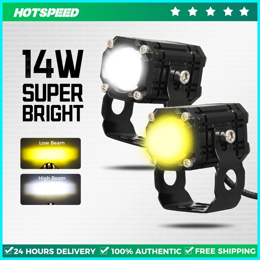 HOTSPEED Mini Driving Light Motorcycle Surper Bright Full Alloy Universal Waterproof Led ...