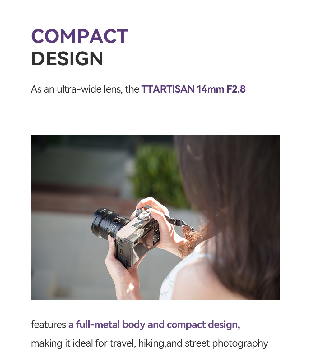 TTArtisan 14mm F2.8 ASPH Full Frame Manual Focus 114° Wide Angle Lens For Sony E / Z / L / RF ...