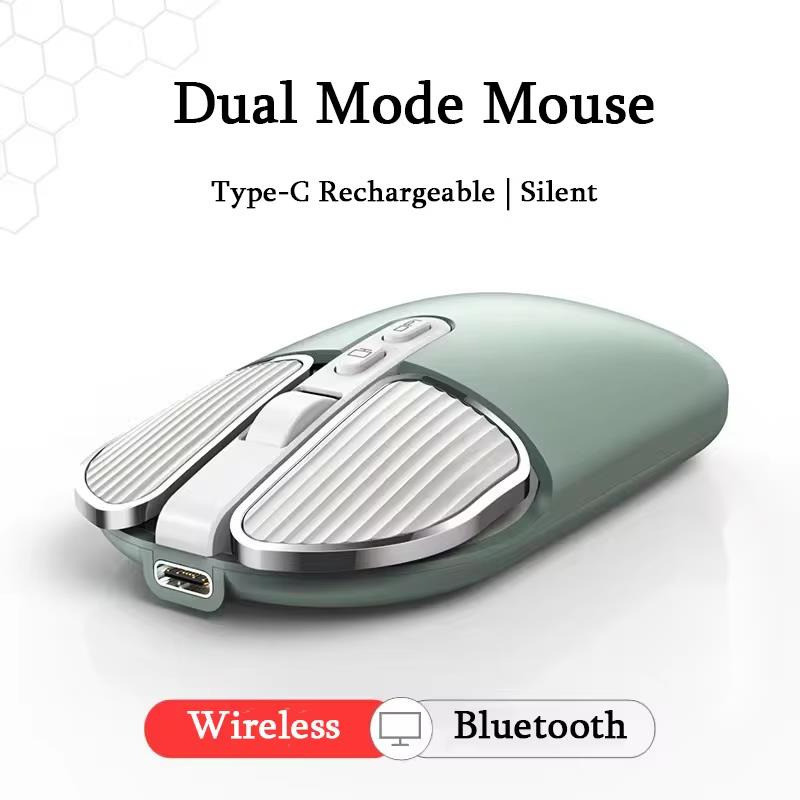 Computer Mouse 2.4Ghz Wireless Bluetooth Mouse Type-C Rechargeable ...