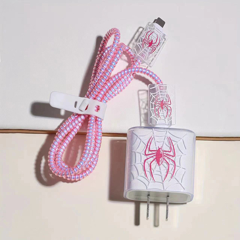 Cool Cartoon Spider Pattern DIY 18w/20w Charger Protector Set Charger ...