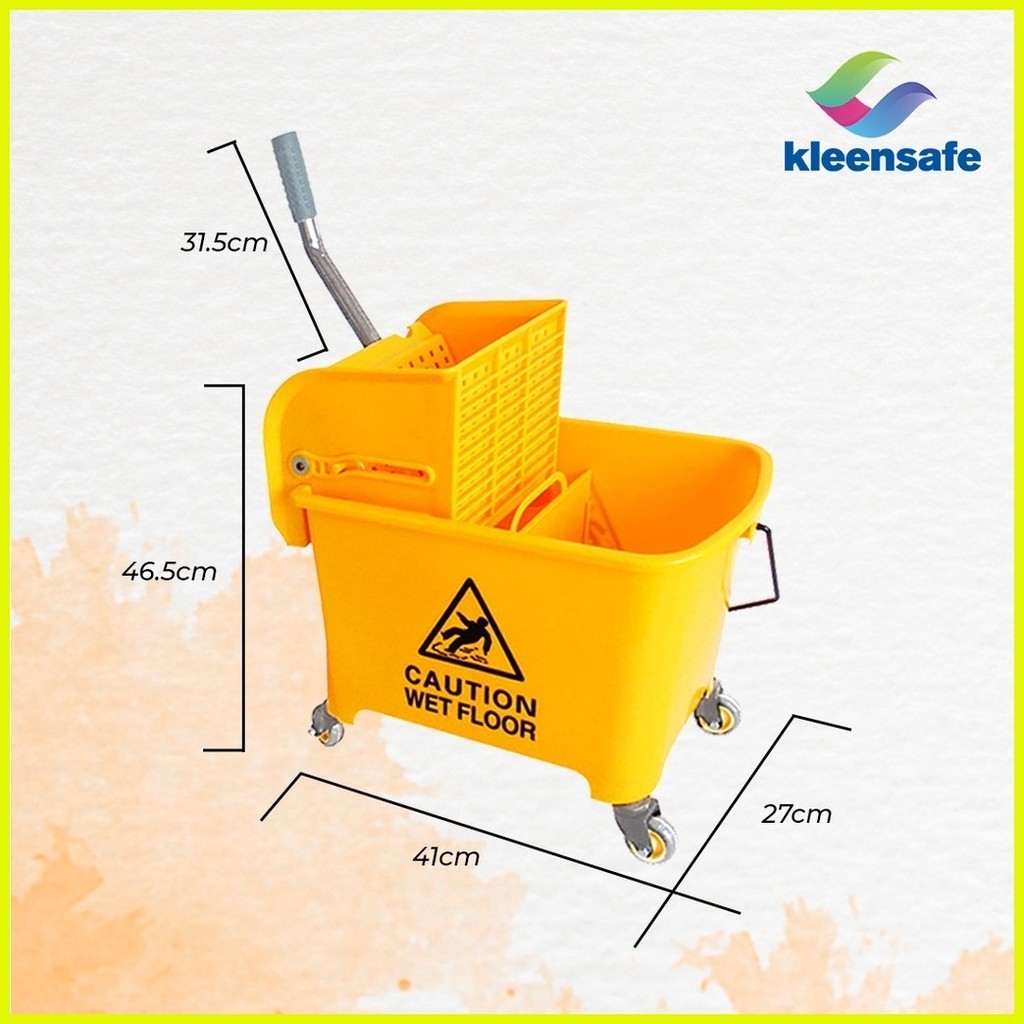 Kleensafe 20L Heavy Duty Commercial Mop Squeezer Mop Bucket Wringer ...