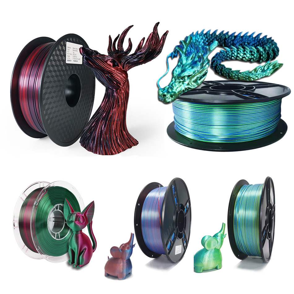 1.75 mm Dalawang tono PLA Silk Double Color 3D Printer Filament ...