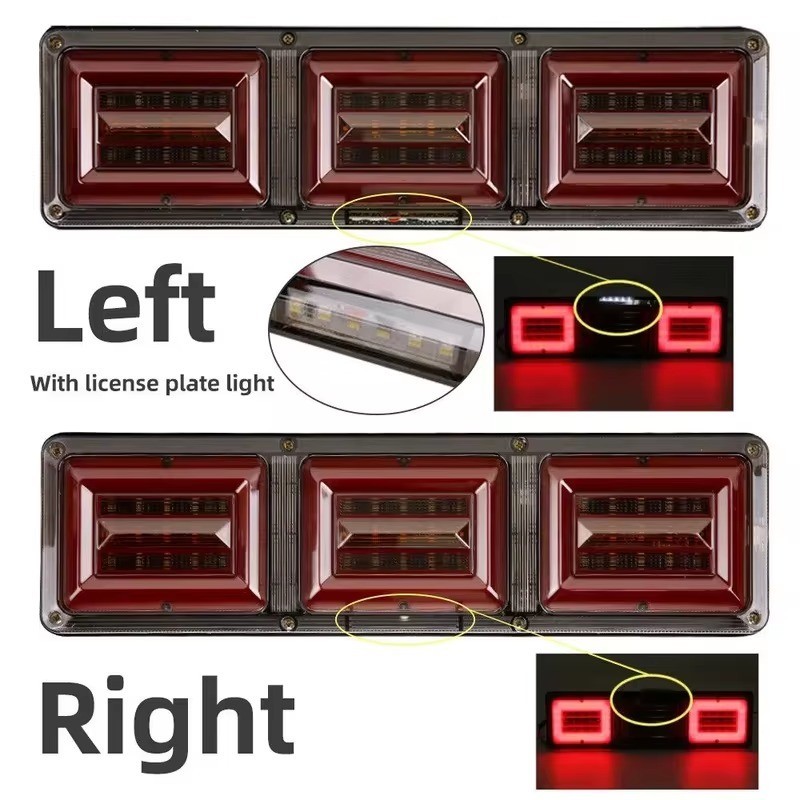 2pcs 24V 117LED Truck Tail Light Bar Rear Stop Brake Reverse Light for ...