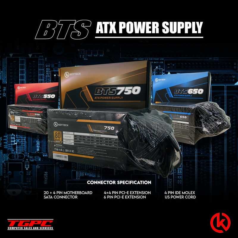 BTS Keytech 550 650 750 Watts ATX Power Supply True Rated 80+ Bronze ...