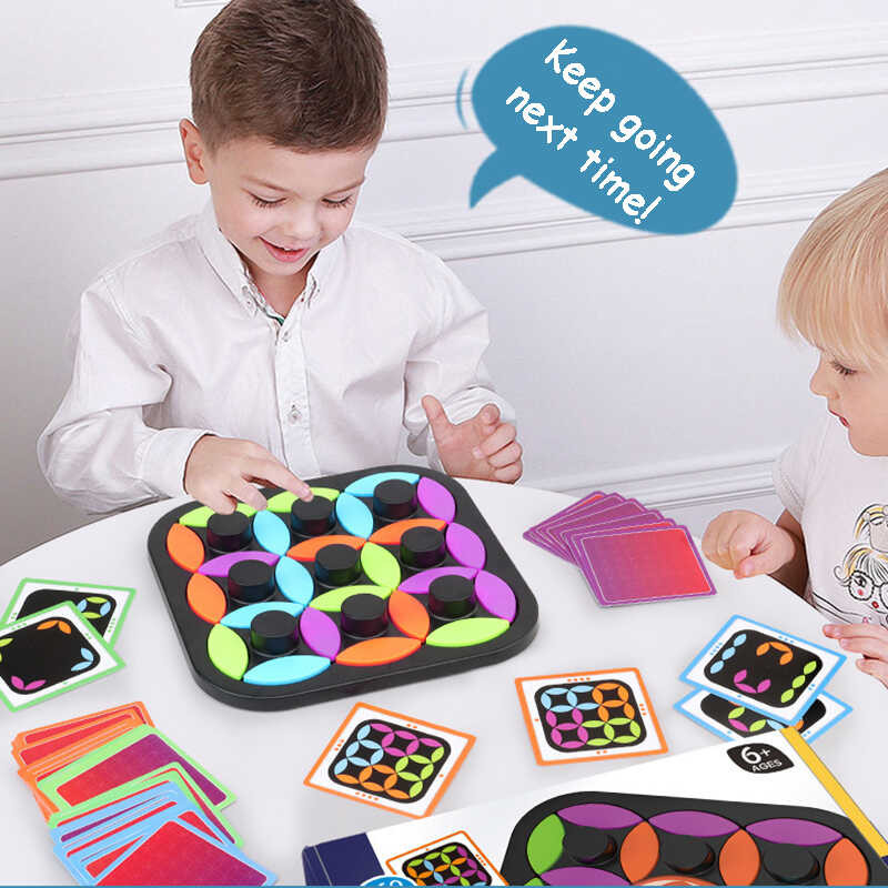 Rotating Kids Puzzle Tangram Table Games Color Matching Logical ...