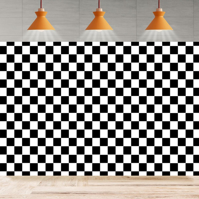 § Photography Backdrop Party Black And White Racing Checker Texture ...