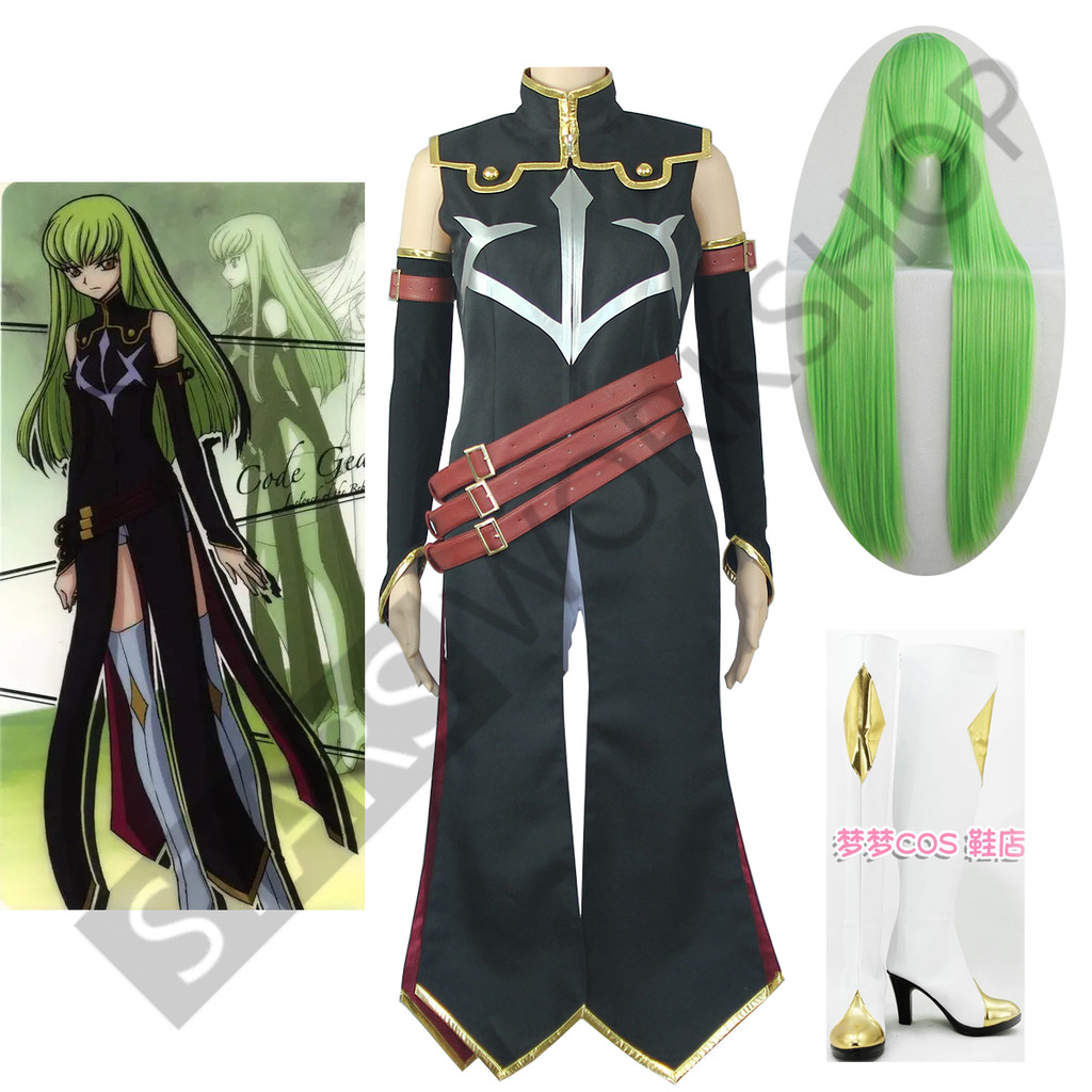 § Anime Code Geass Queen CC Cosplay Costume Witch Black Uniforms Shoes ...