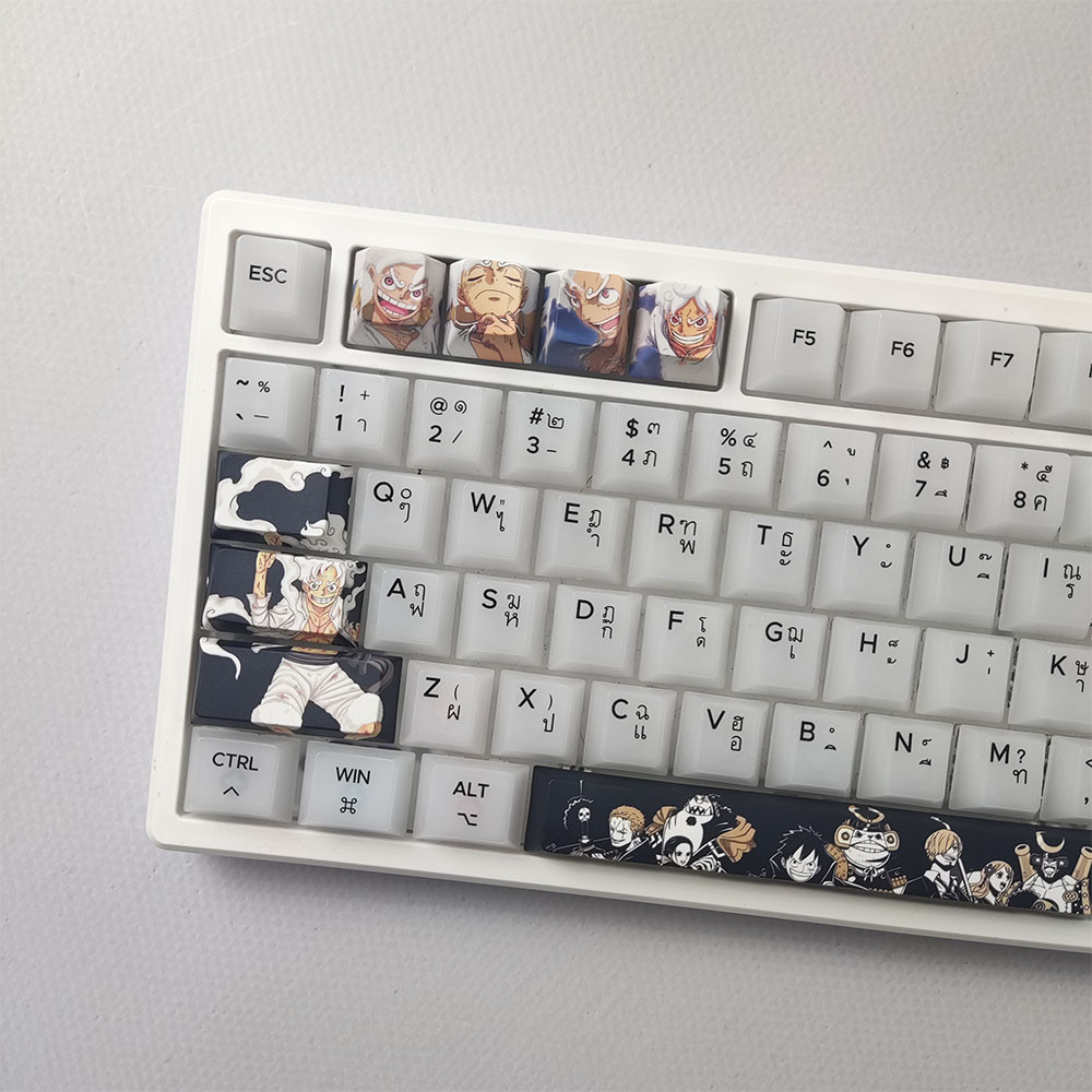 8/12pcs Luffy Keycaps Cherry Profile PBT Dye Sublimation One Piece Nika ...
