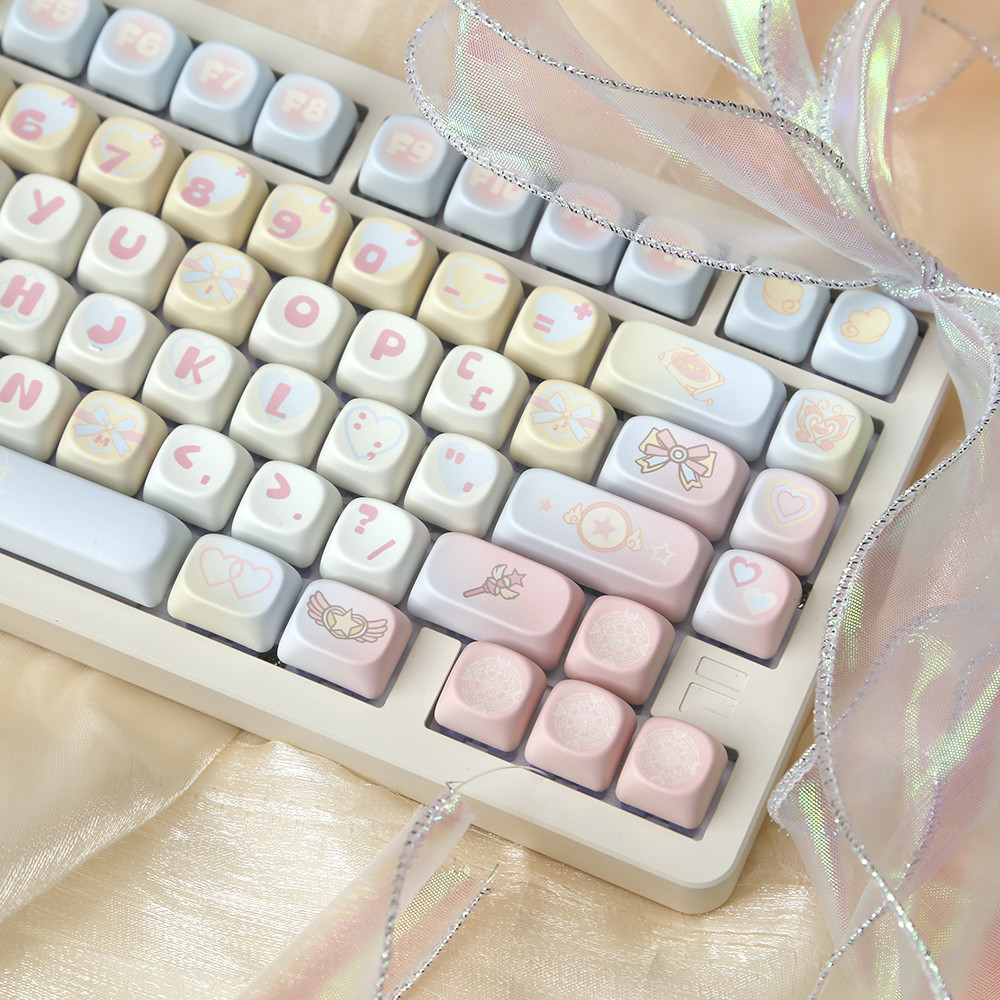PBT Keycap MOA Original Magic Ulala Girl Keycap Cute Round Pink Dye ...