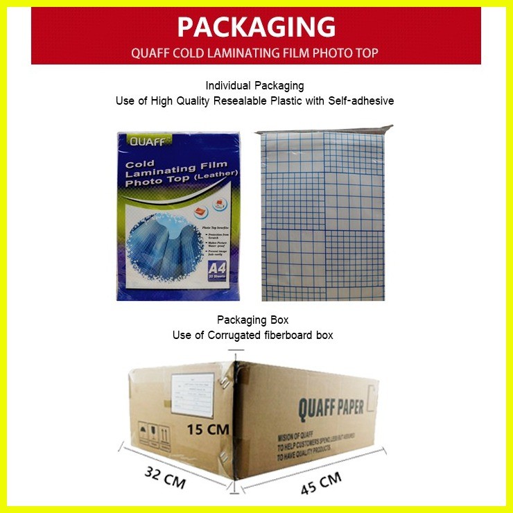 ♀ ∆ Quaff Photo Top Cold Laminating Film A4 Size 80 Micron 20 Sheets ...