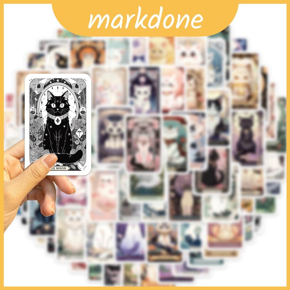 Cat Tarot Cartoon Stickers Set Of 78 Waterproof Guitar Notebook Luggage ...