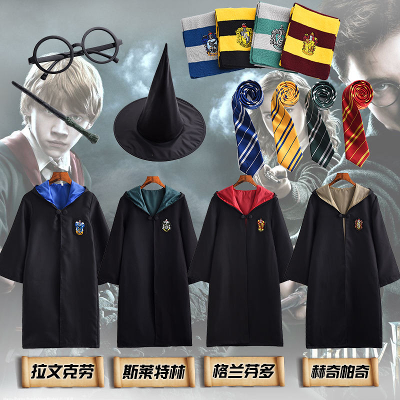 Harry Potter Costume Wizard Magic Robe College Uniform Cosplay Children ...