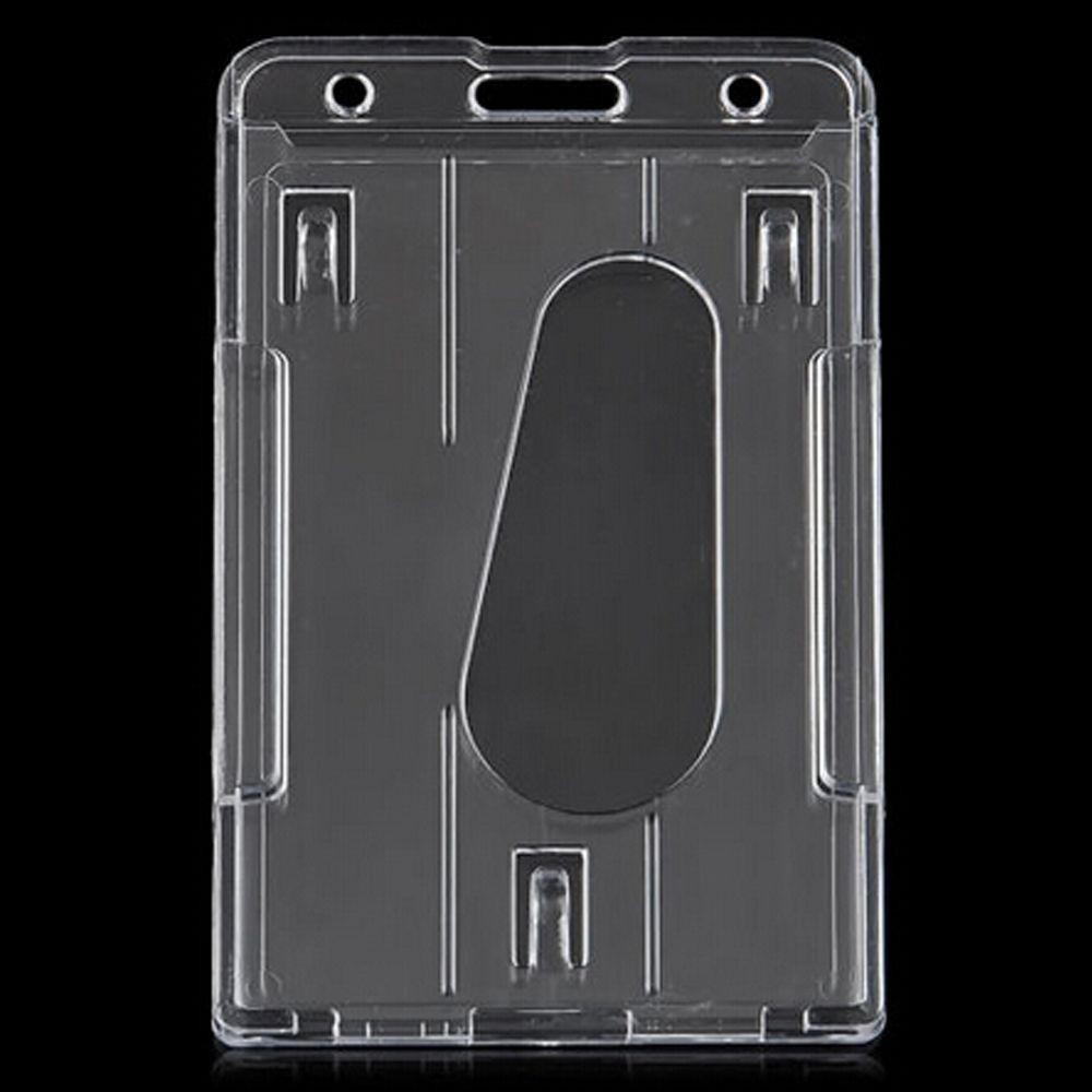 Transparent ID Card Cover Case Badge Bag Hard Plastic Card Cover Case ...