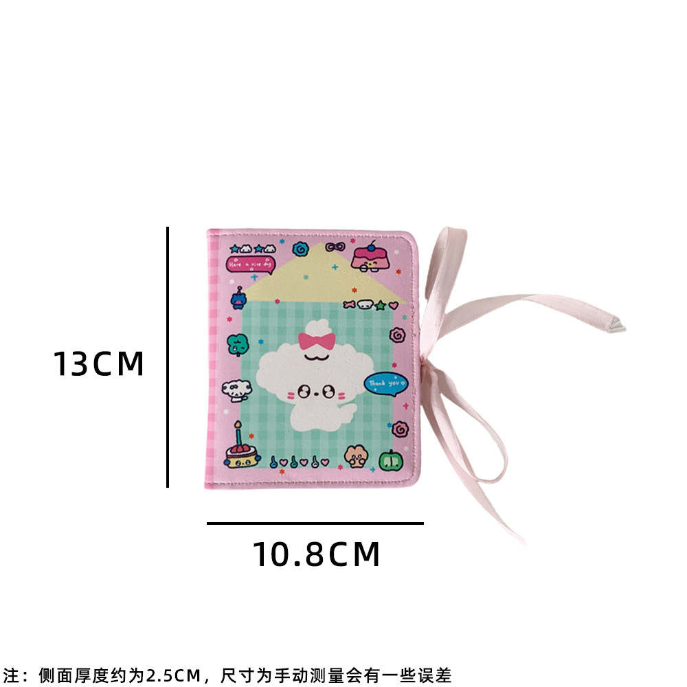 M5 Cartoon PU Loose-leaf Notebook Girly Cute Ribbon Ribbon Schedule ...